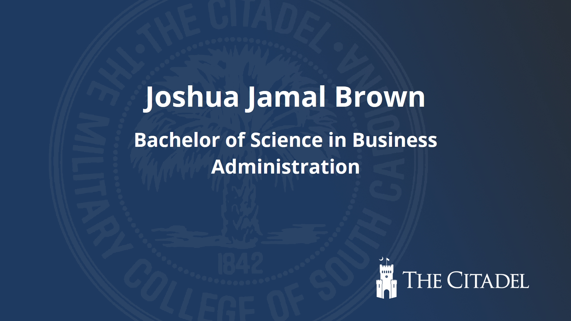 Joshua Jamal Brown - The Citadel Commencement 2024