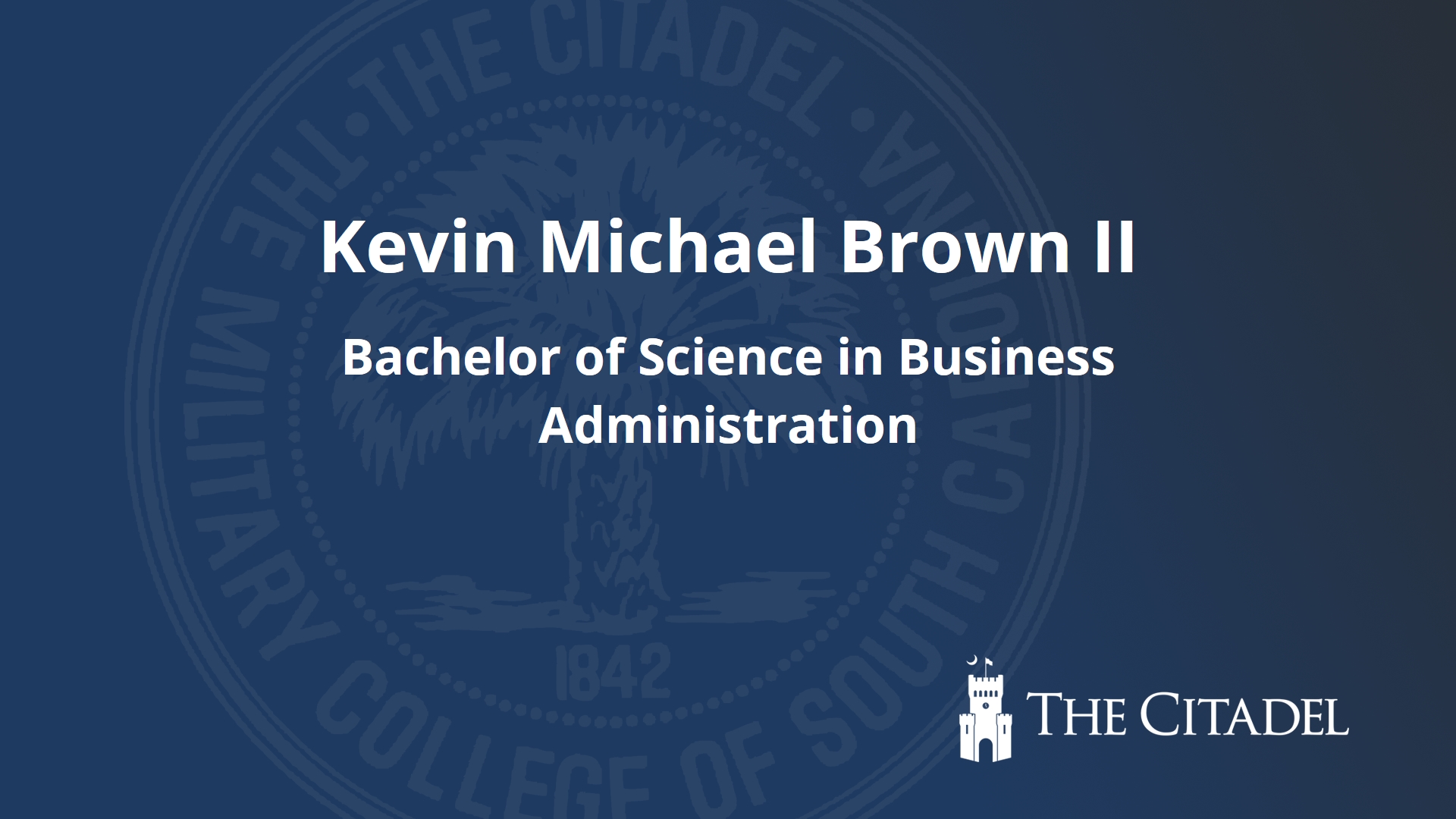 Kevin Michael Brown II - The Citadel Commencement