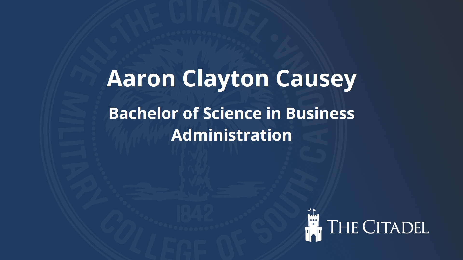 Aaron Clayton Causey - The Citadel Commencement