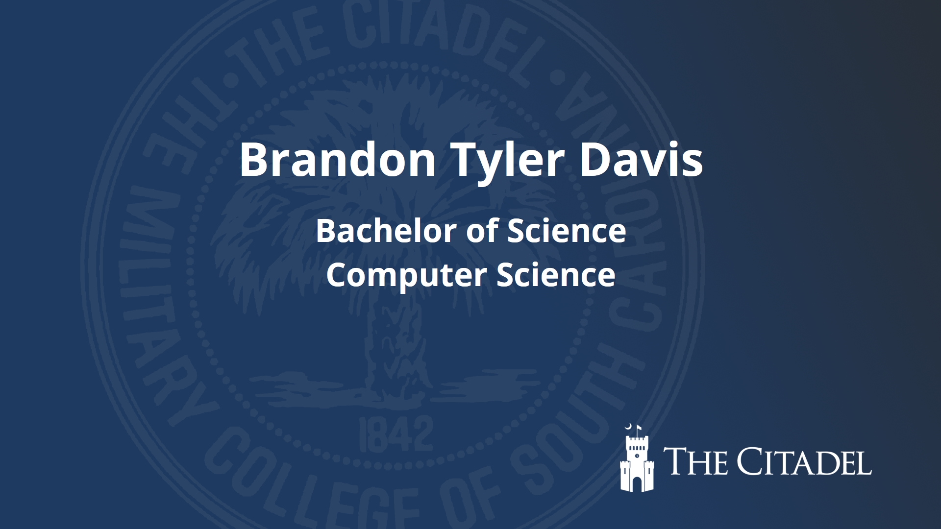 Brandon Tyler Davis - The Citadel Commencement