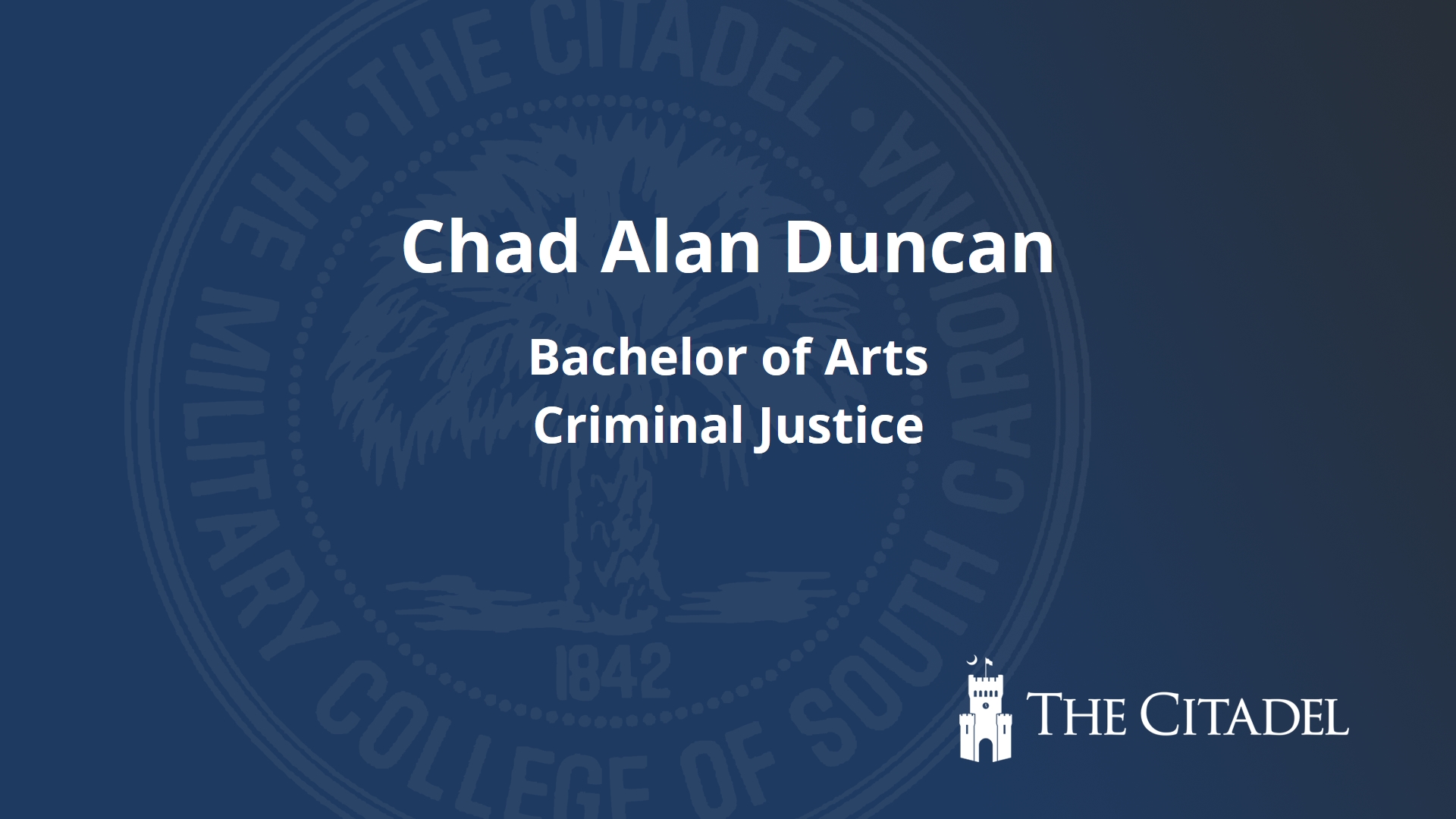 Chad Alan Duncan - The Citadel Commencement