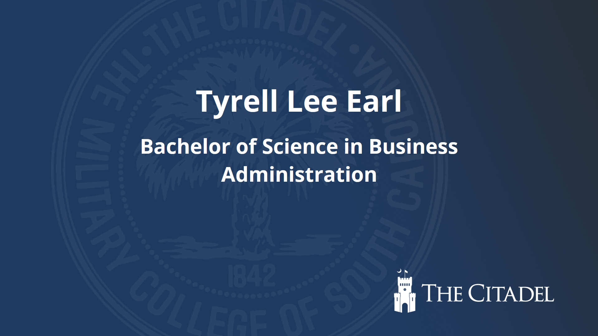 Tyrell Lee Earl - The Citadel Commencement 2024