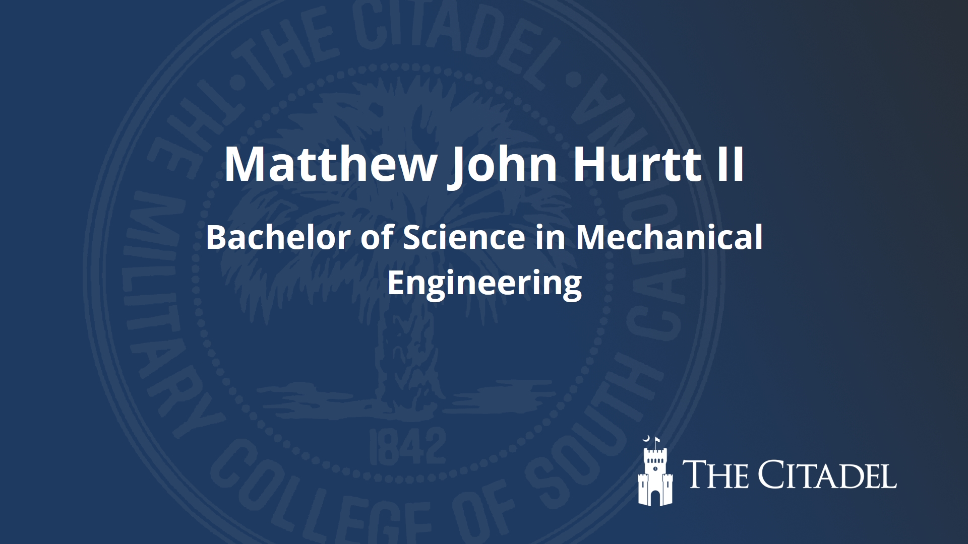 Matthew John Hurtt II - The Citadel Commencement