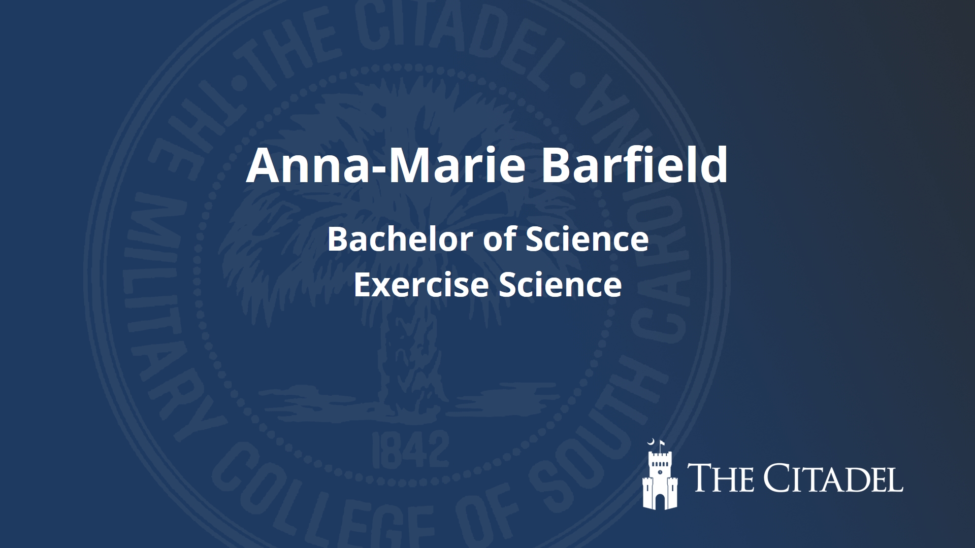 Anna-Marie Barfield - The Citadel Commencement