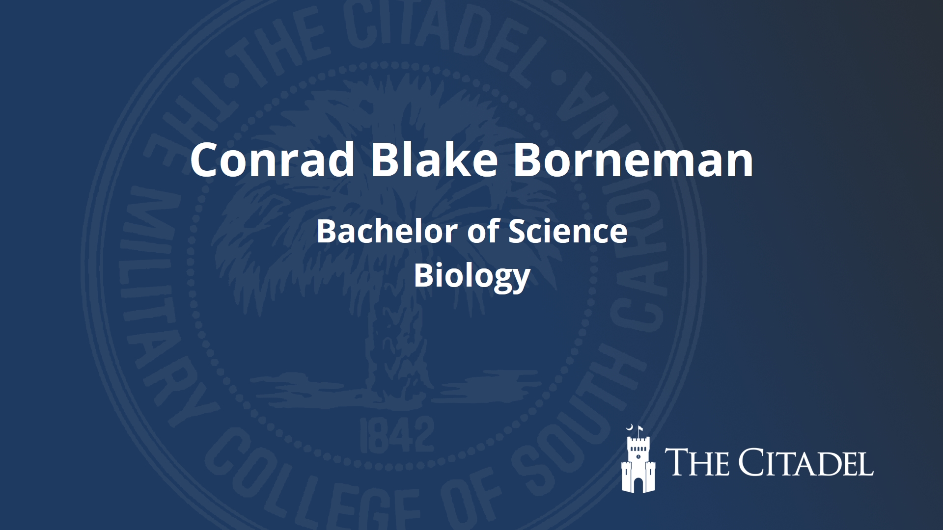 Conrad Blake Borneman - The Citadel Commencement