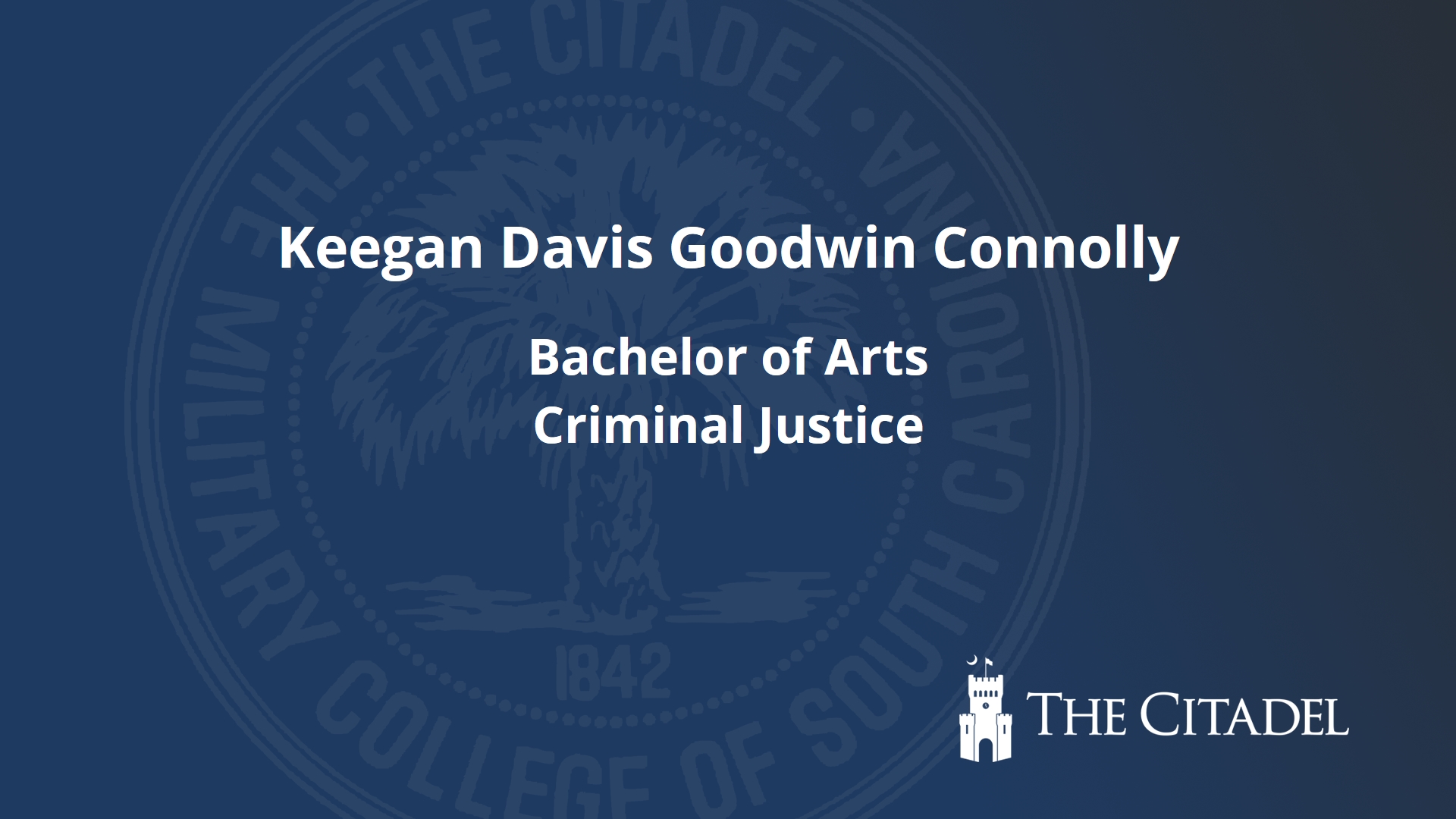 Keegan Davis Goodwin Connolly - The Citadel Commencement