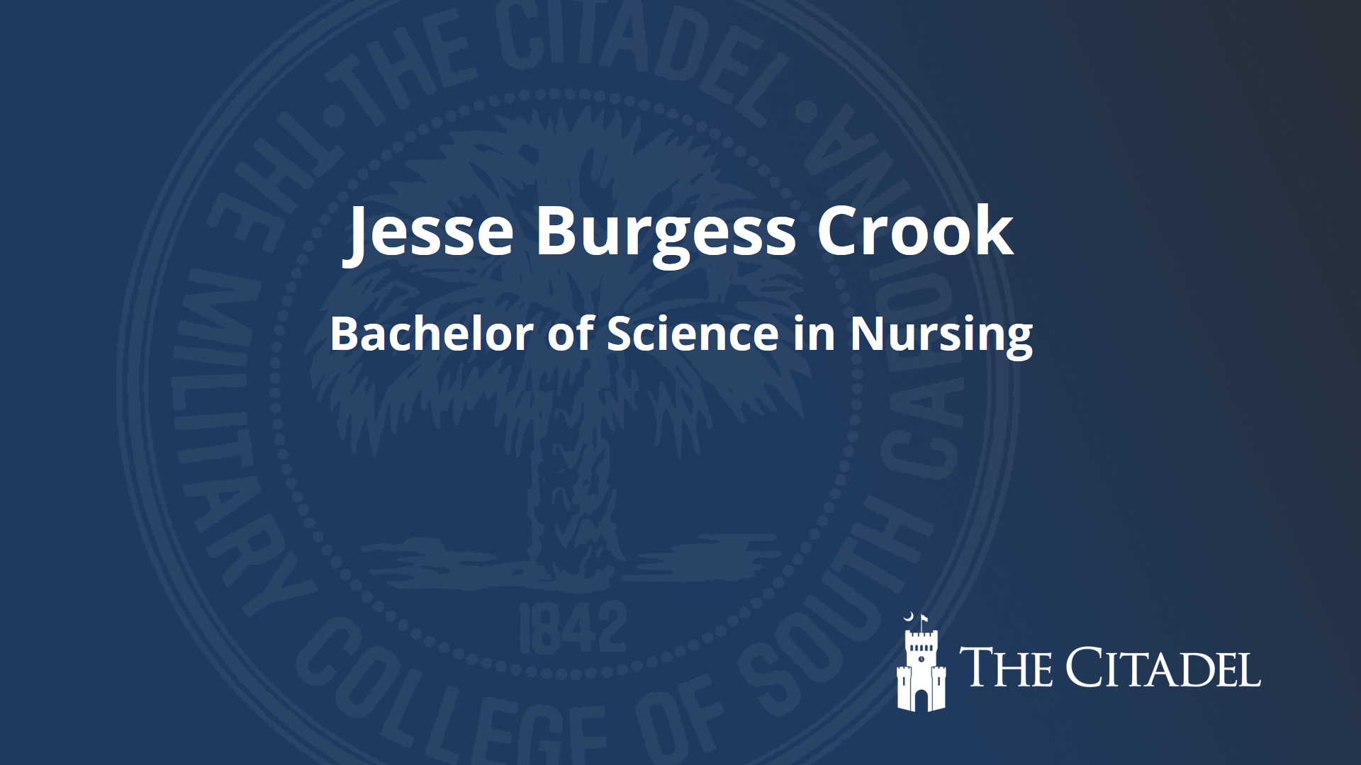 Jesse Burgess Crook - The Citadel Commencement