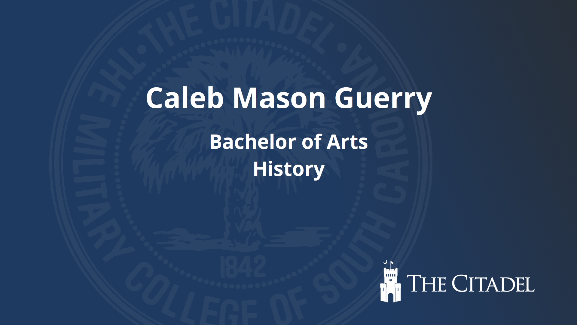 Caleb Mason Guerry - The Citadel Commencement