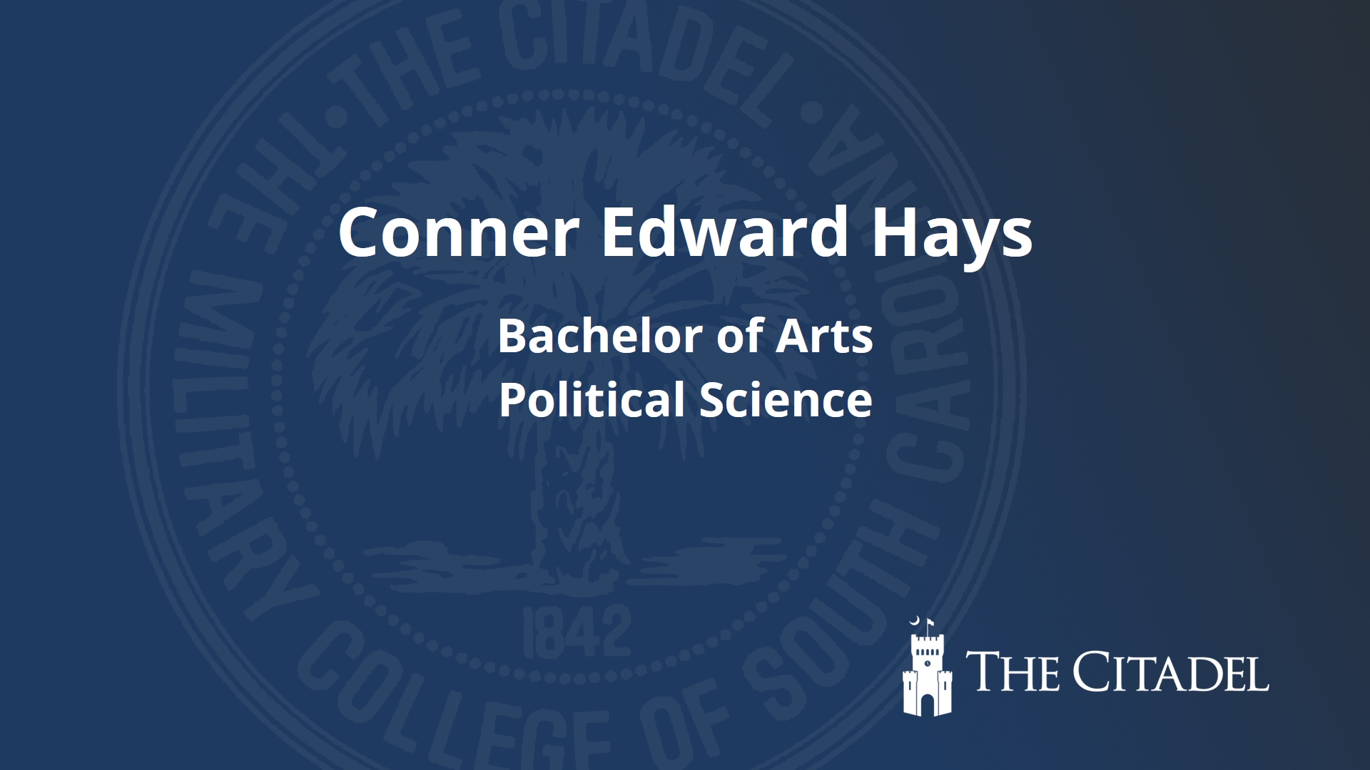 Conner Edward Hays - The Citadel Commencement