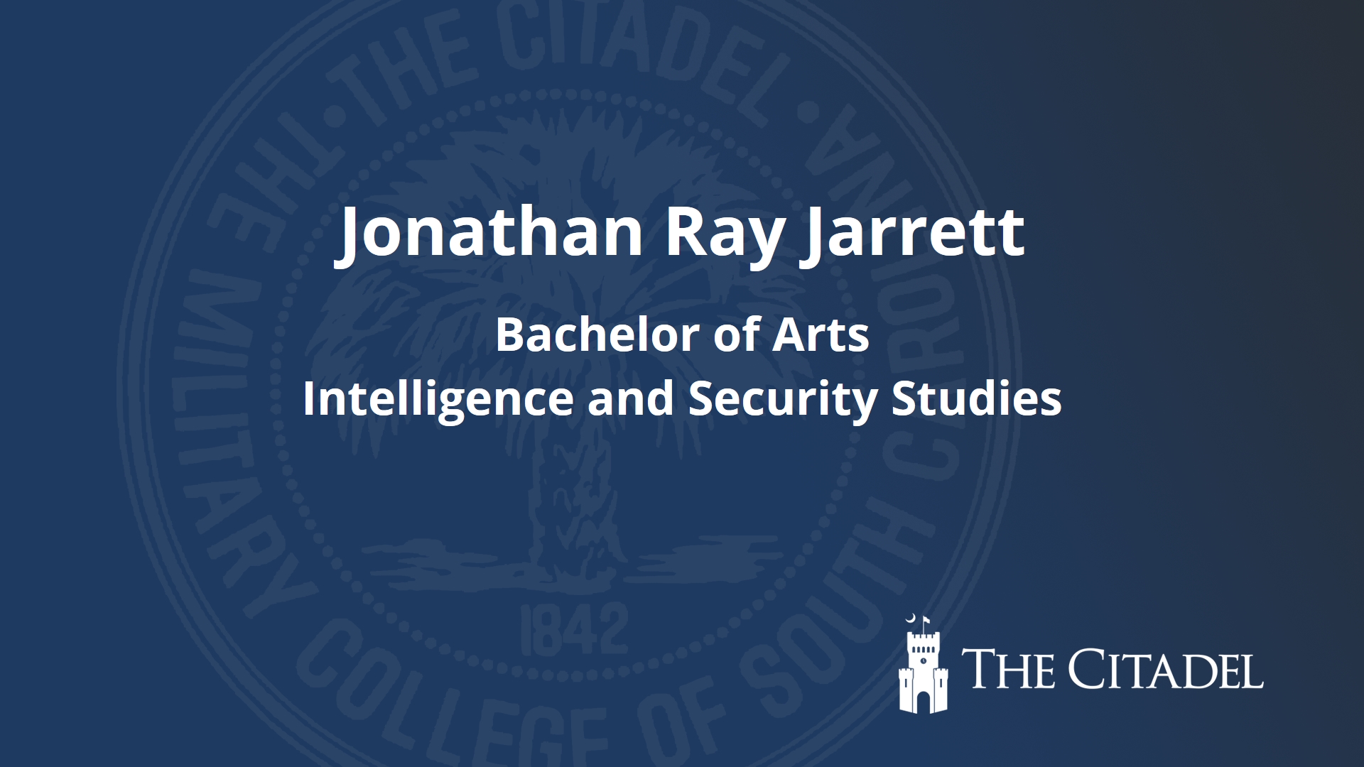 Jonathan Ray Jarrett - The Citadel Commencement