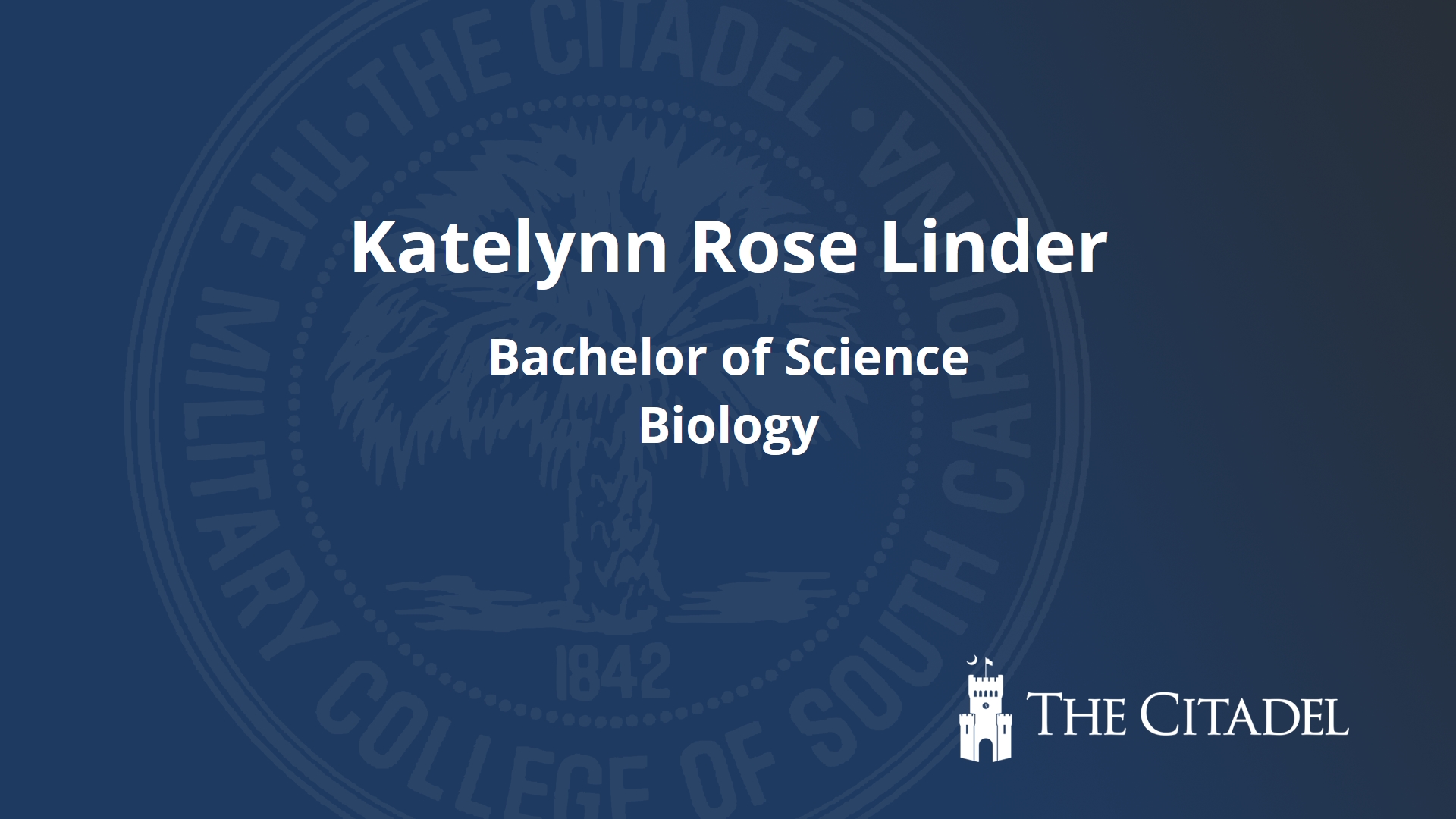 Katelynn Rose Linder - The Citadel Commencement
