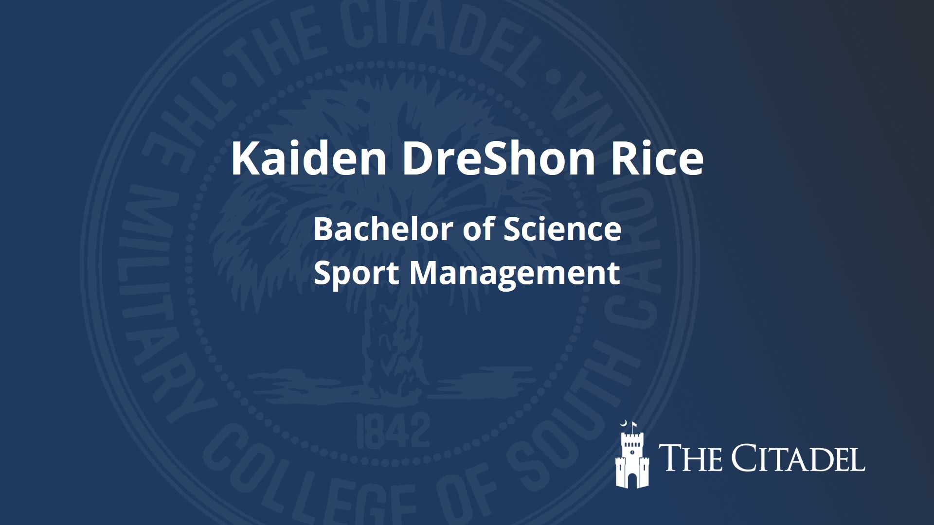 Kaiden DreShon Rice - The Citadel Commencement 2024