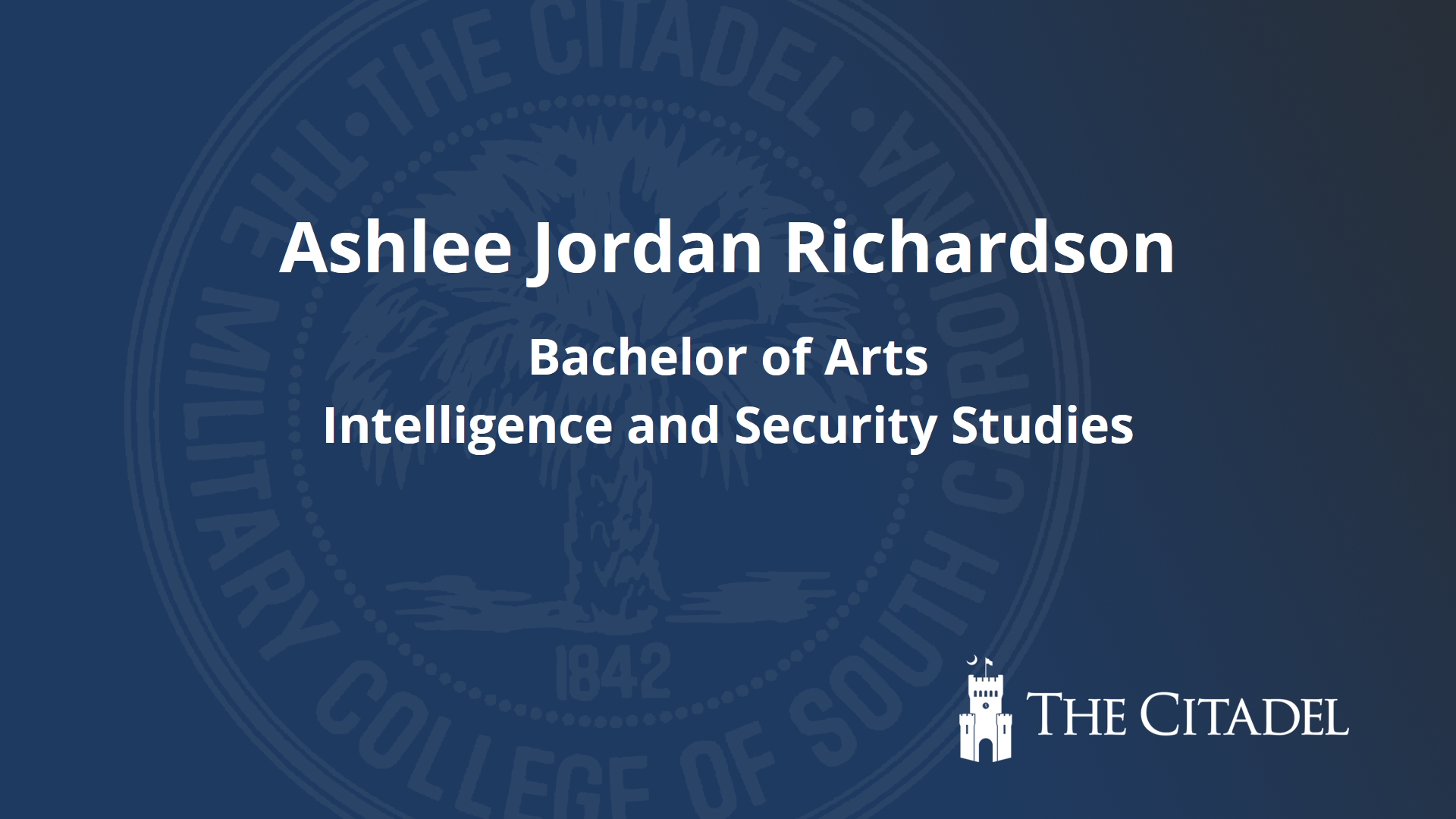 Ashlee Jordan Richardson - The Citadel Commencement