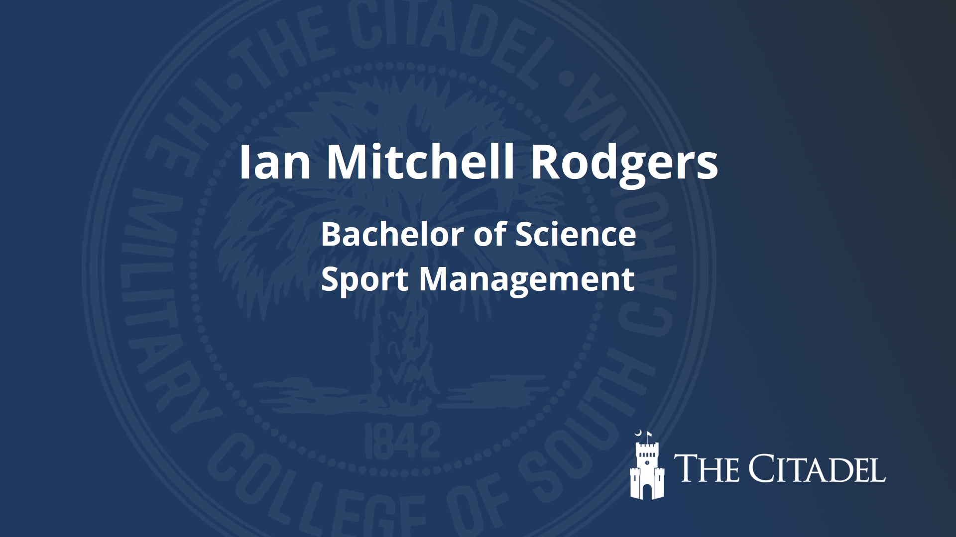 Ian Mitchell Rodgers - The Citadel Commencement