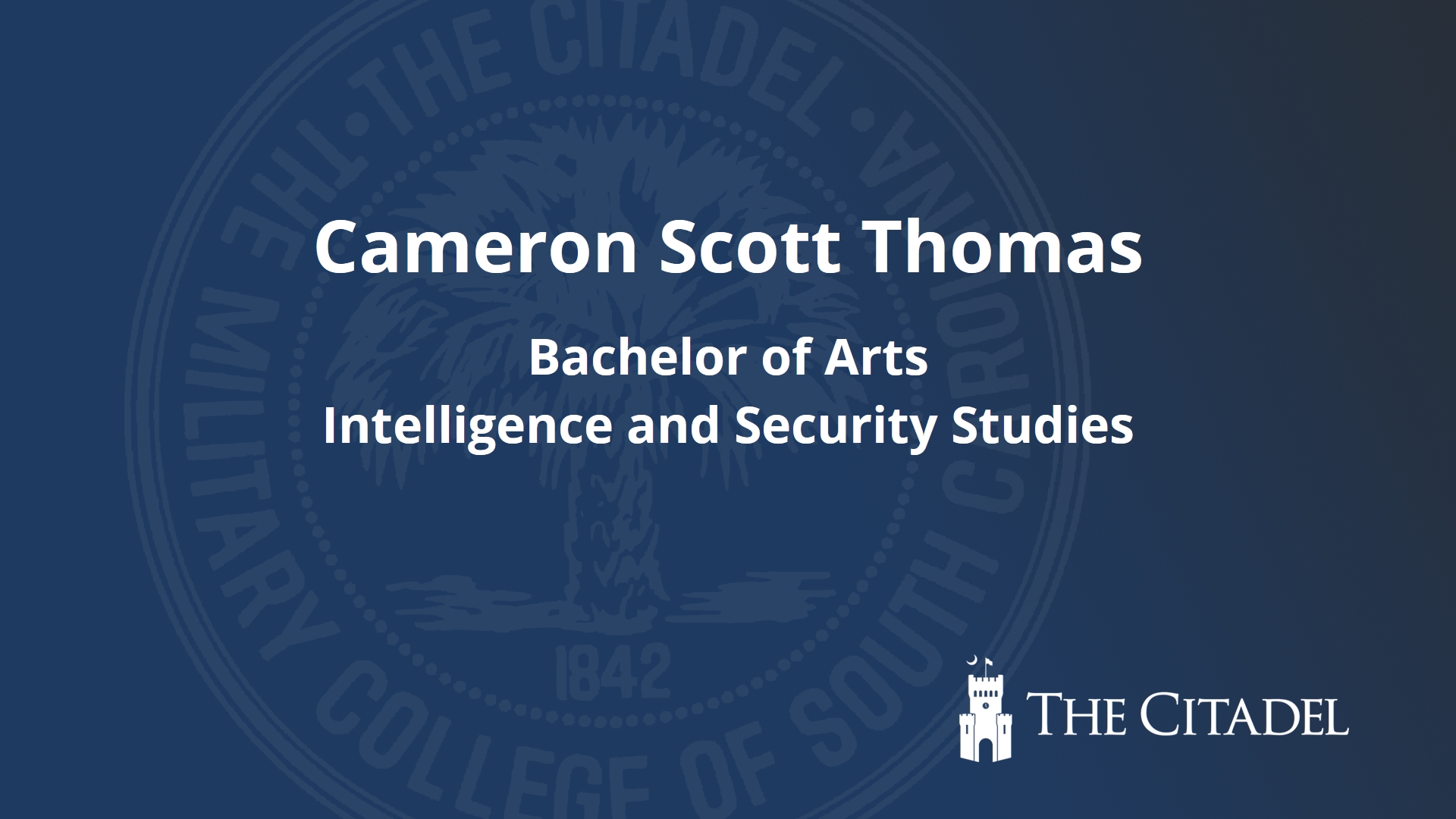 Cameron Scott Thomas - The Citadel Commencement