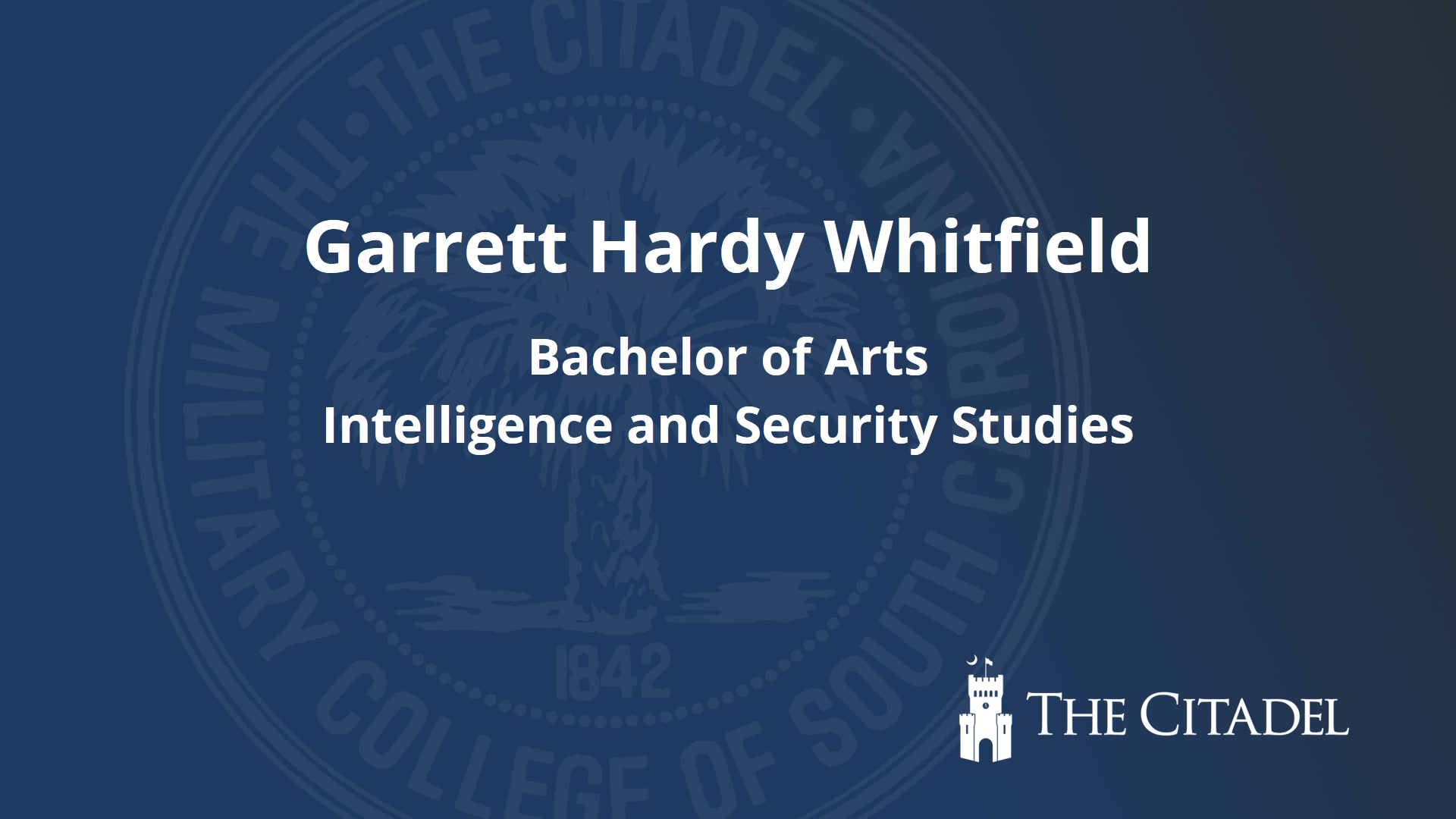 Garrett Hardy Whitfield - The Citadel Commencement