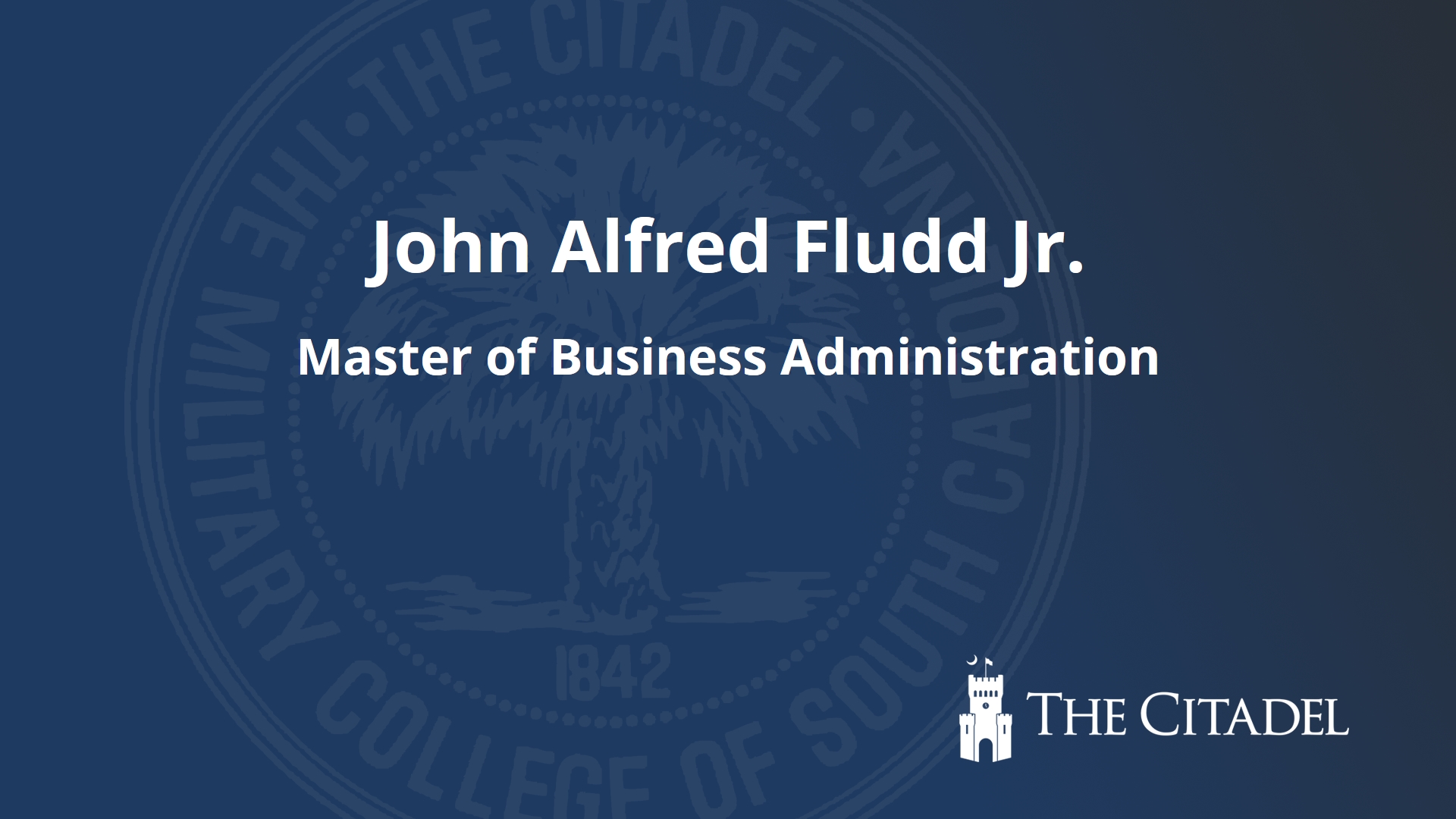John Alfred Fludd Jr. - The Citadel Commencement