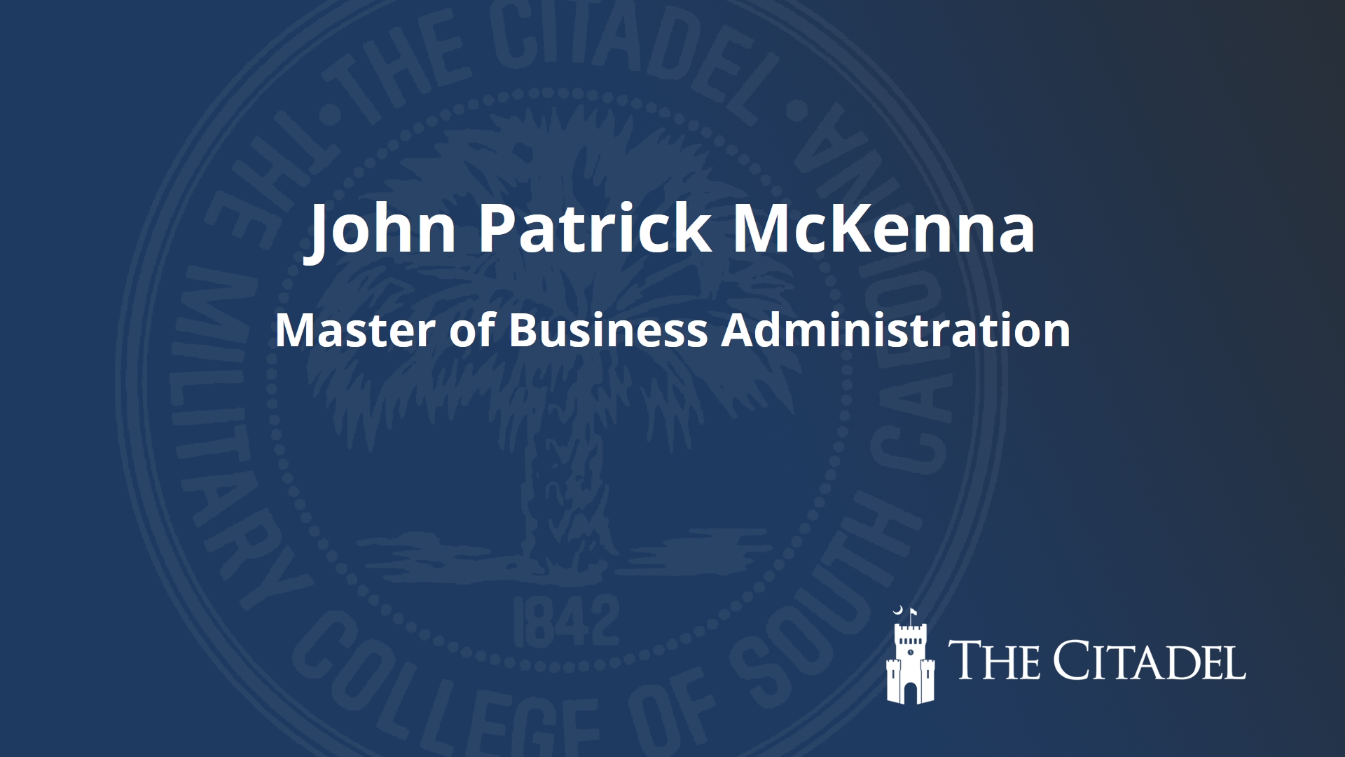 John Patrick McKenna - The Citadel Commencement 2024 John Patrick McKenna - The Citadel Commencement 2024