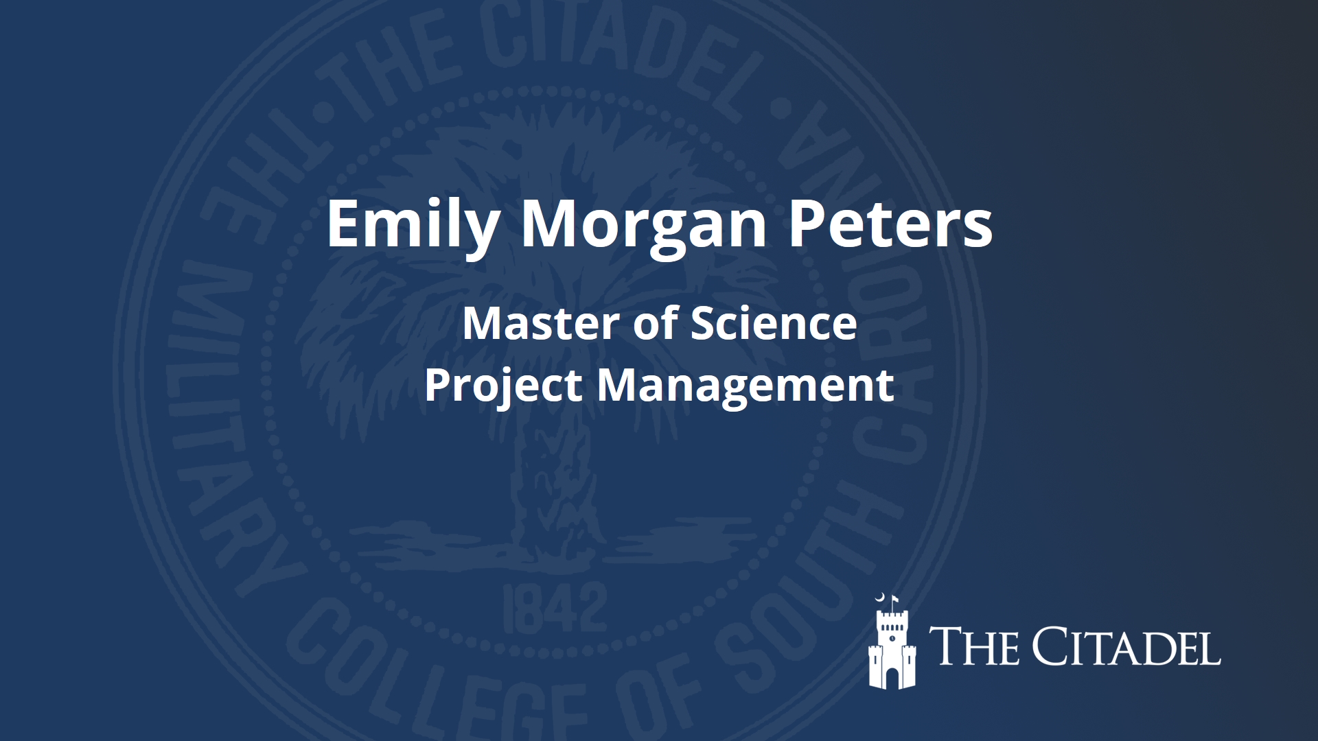 Emily Morgan Peters - The Citadel Commencement