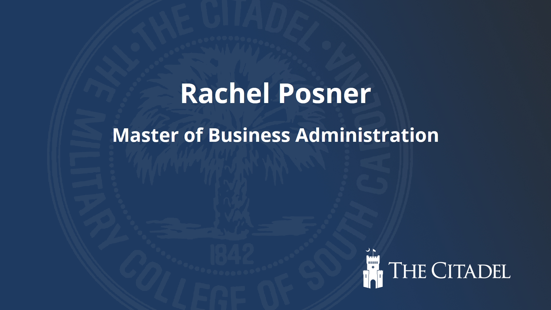 Rachel Posner - The Citadel Commencement