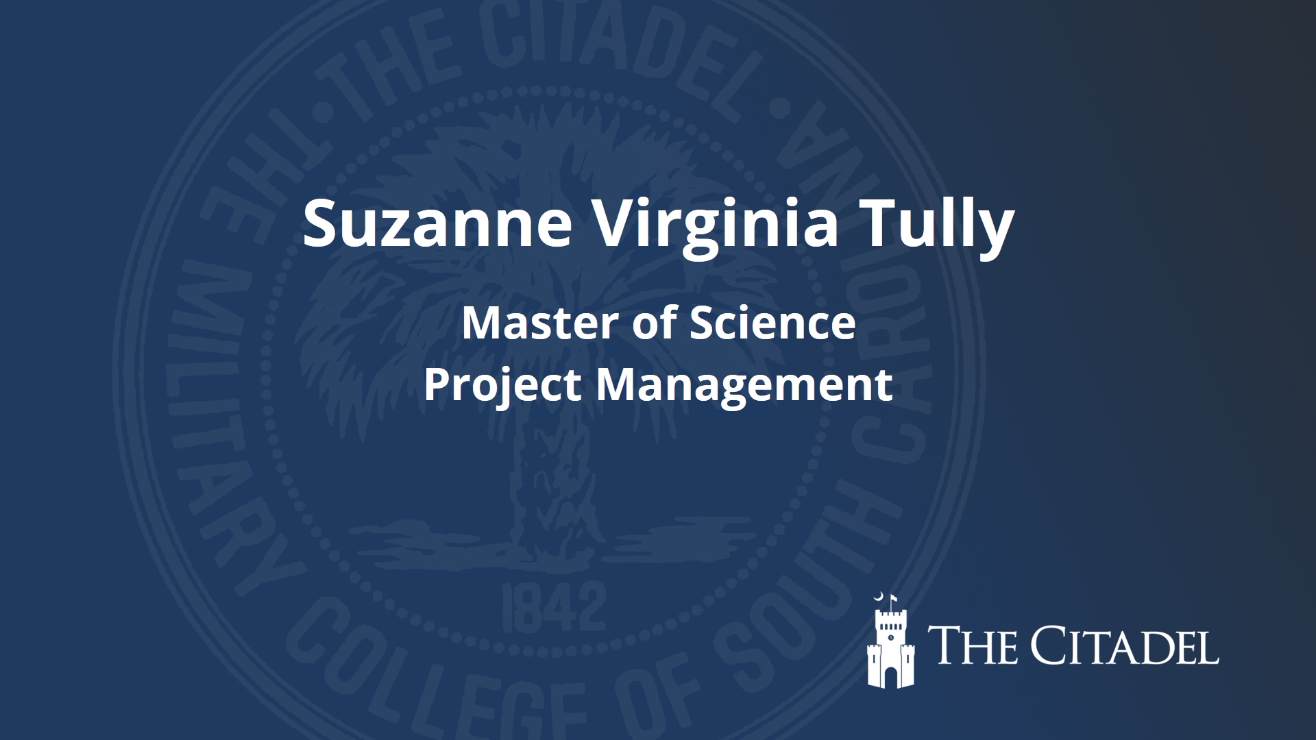 Suzanne Virginia Tully - The Citadel Commencement