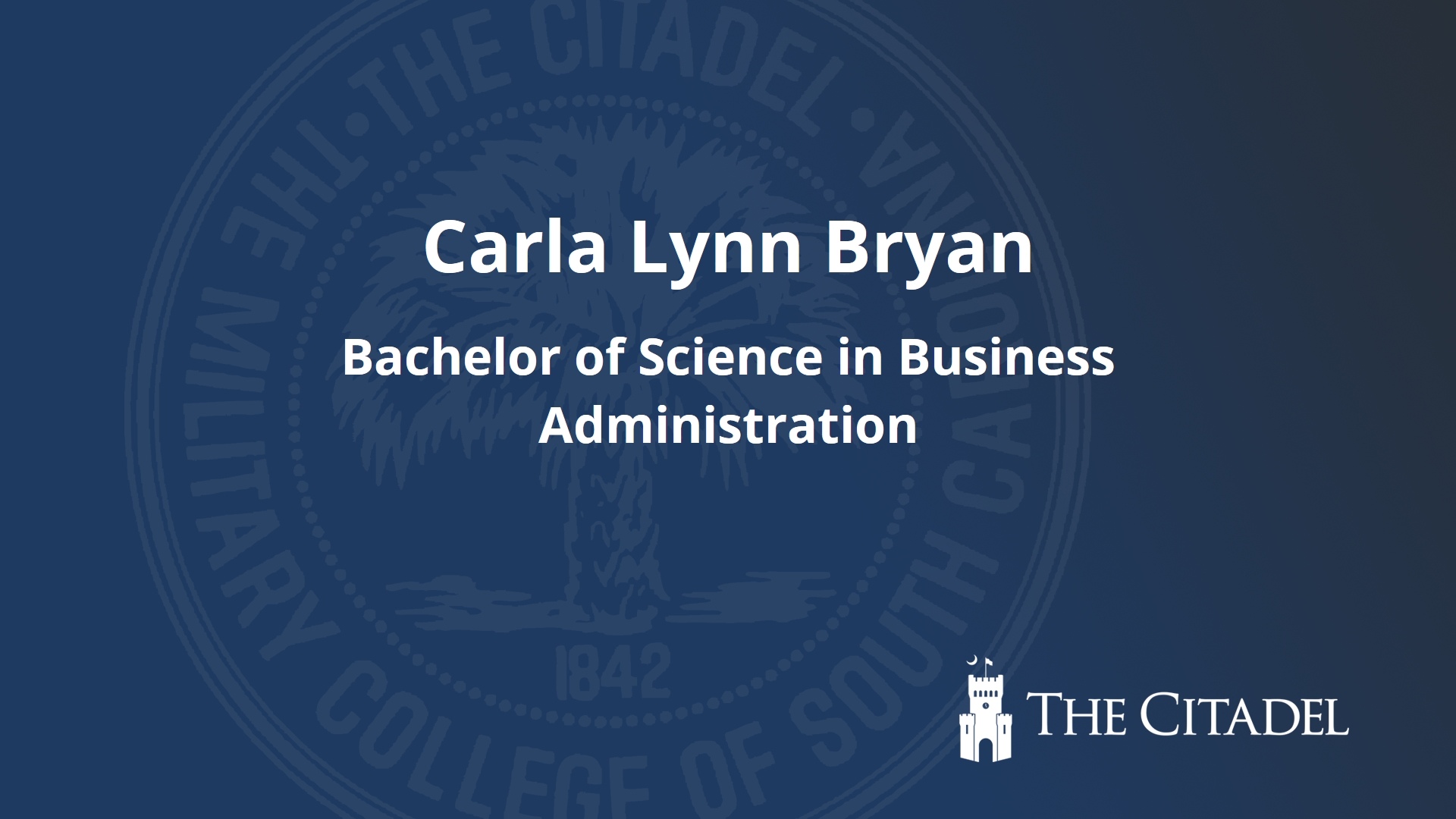 Carla Lynn Bryan - The Citadel Commencement 2023