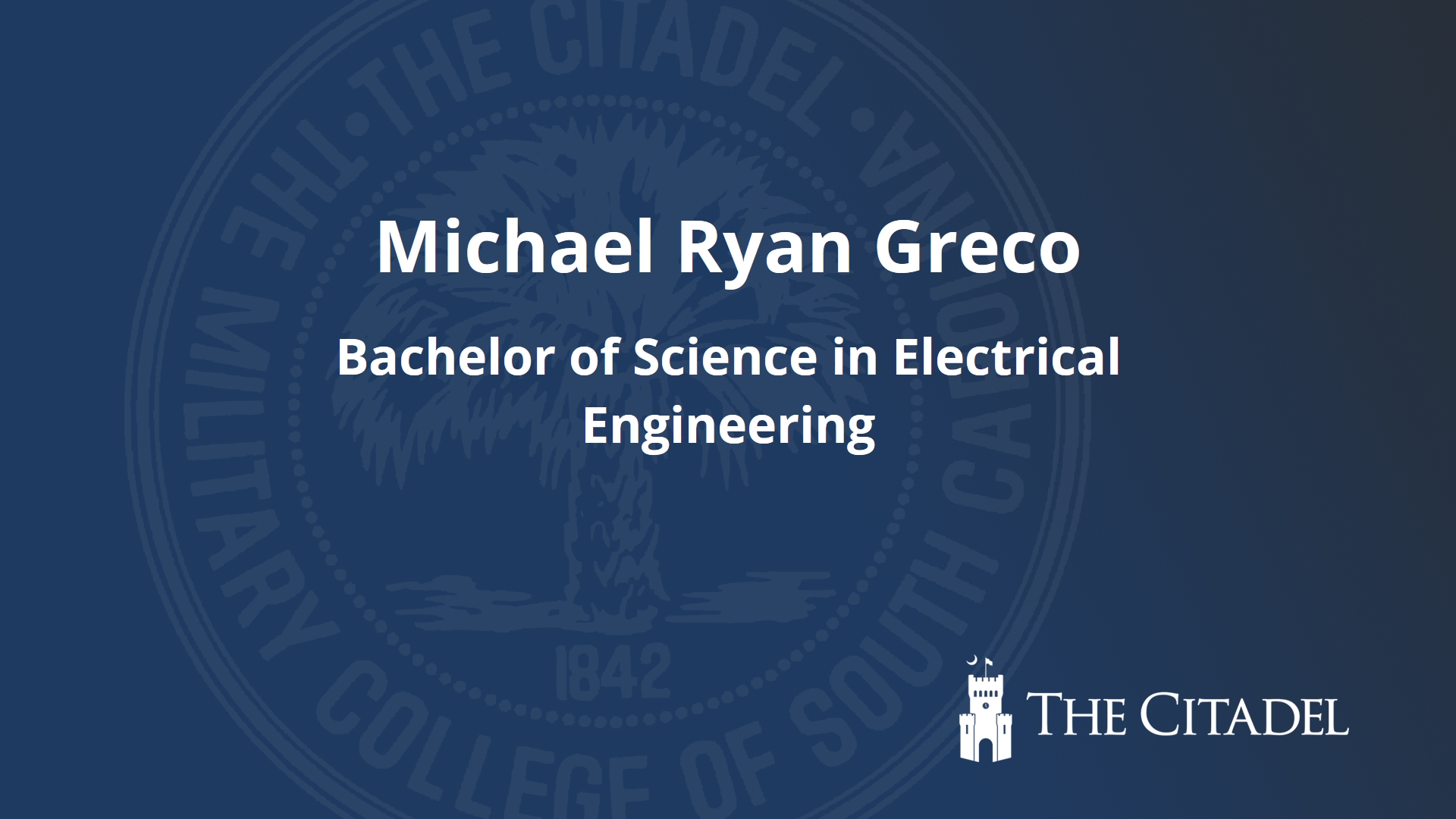 Michael Ryan Greco - The Citadel Commencement 2024