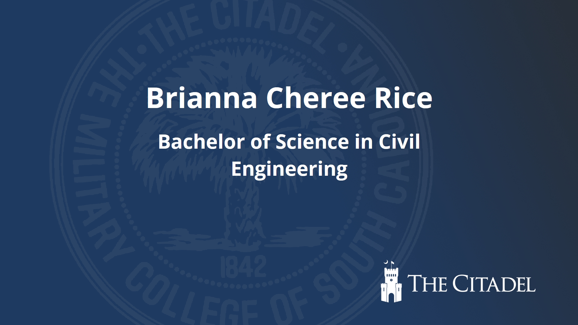 Brianna Cheree Rice - The Citadel Commencement 2024