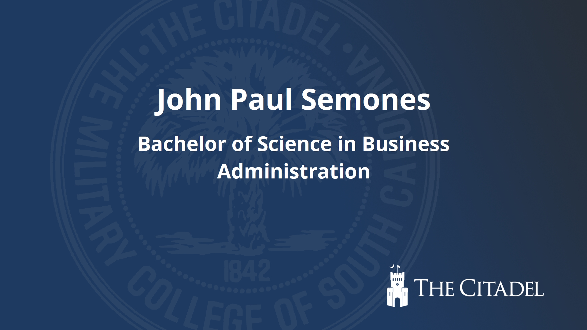 John Paul Semones - The Citadel Commencement 2024 John Paul Semones - The Citadel Commencement 2024