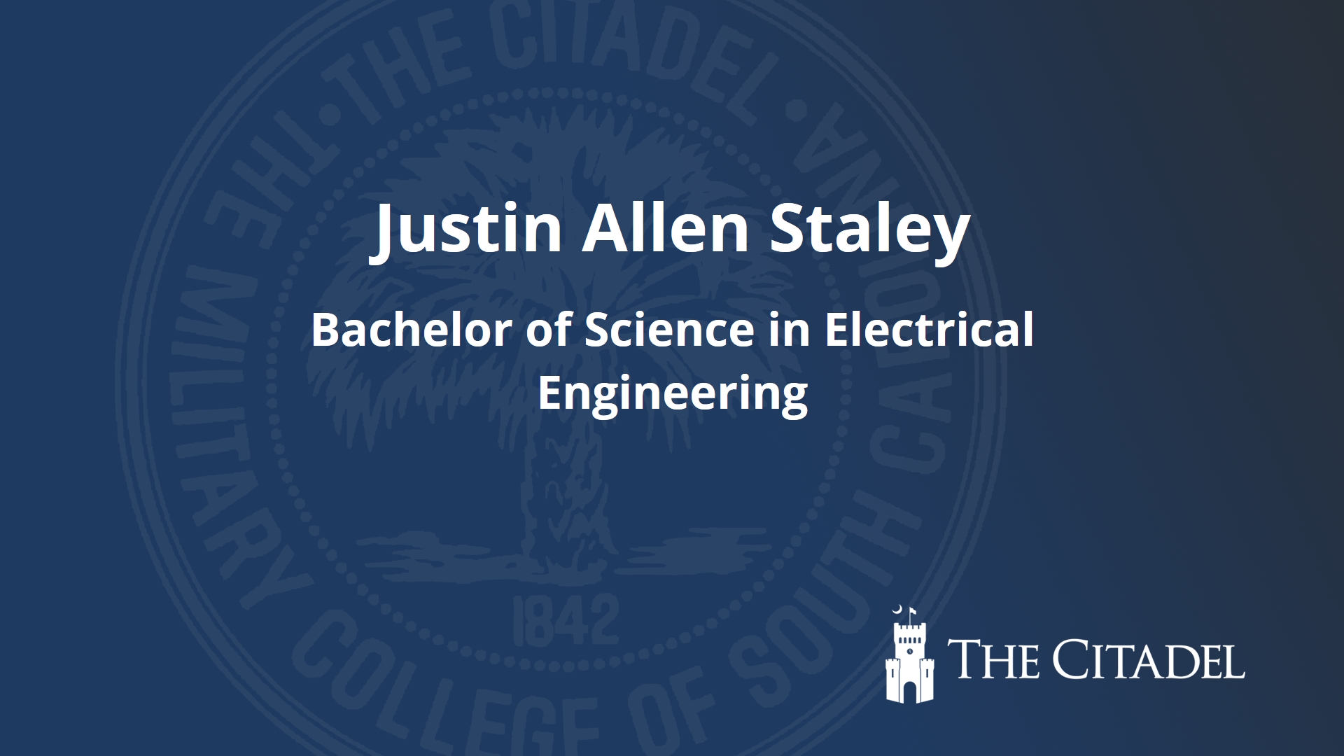 Justin Allen Staley - The Citadel Commencement