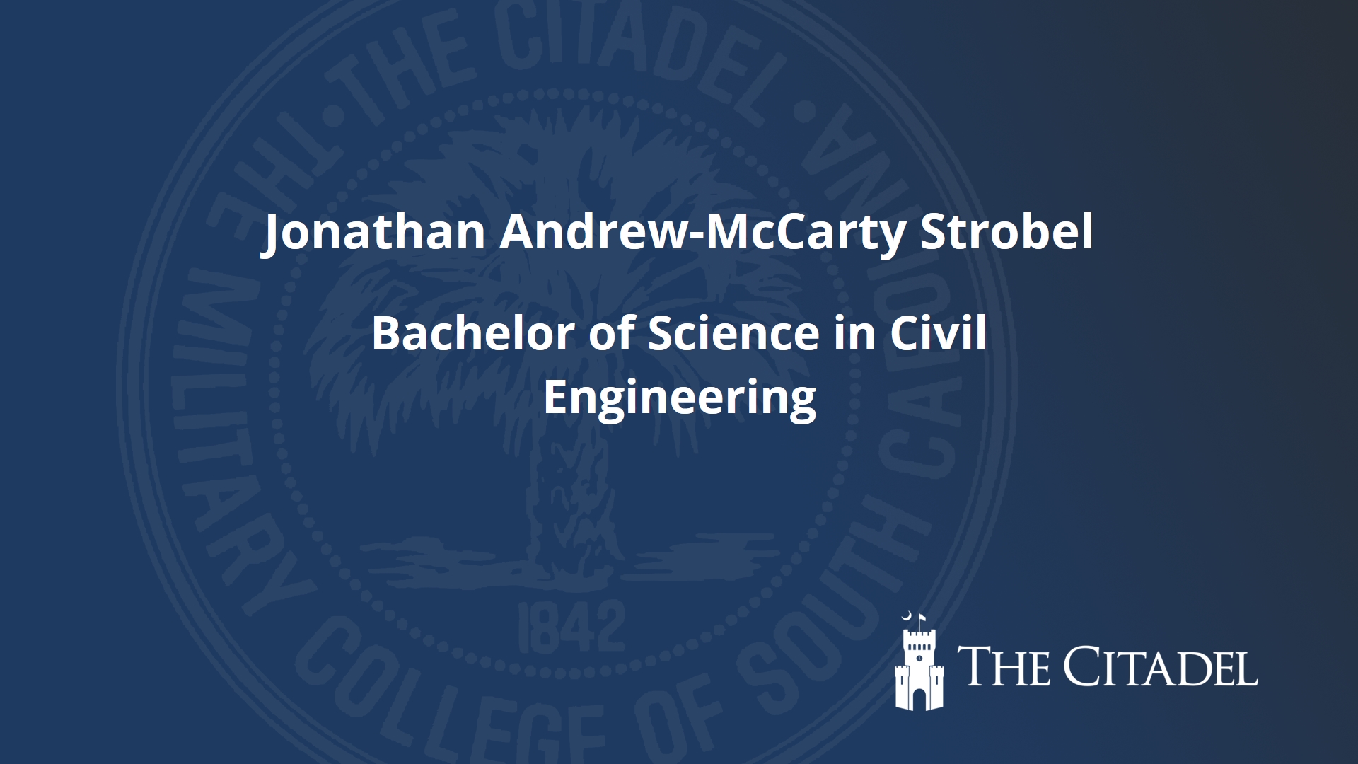 Jonathan Andrew-McCarty Strobel - The Citadel Commencement