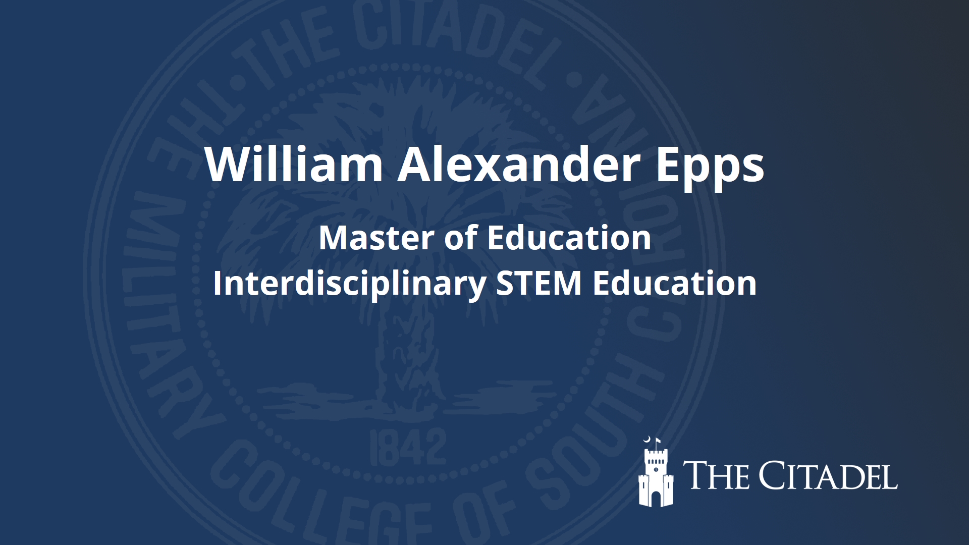 William Alexander Epps - The Citadel Commencement