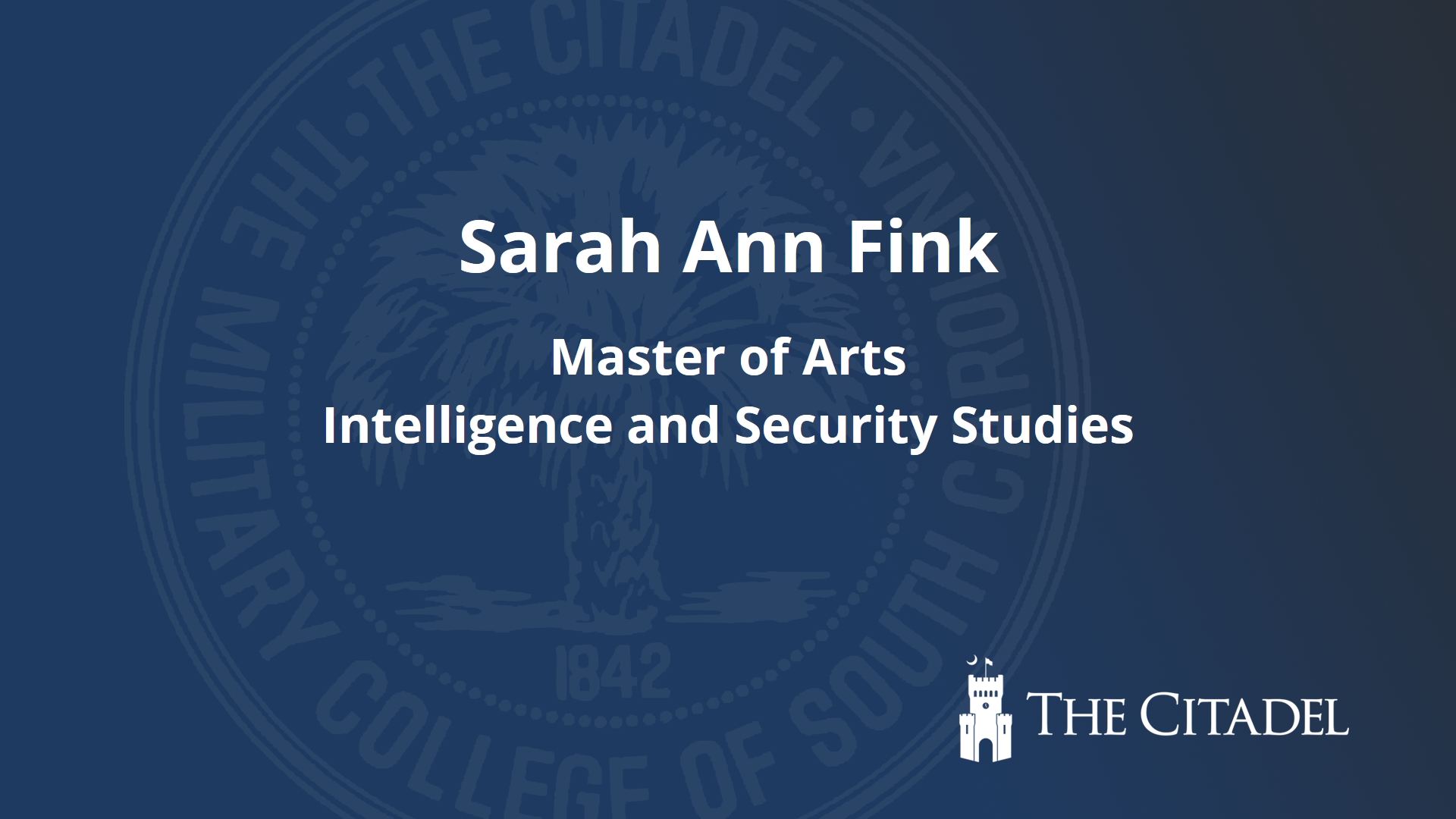 Sarah Ann Fink - The Citadel Commencement 2024
