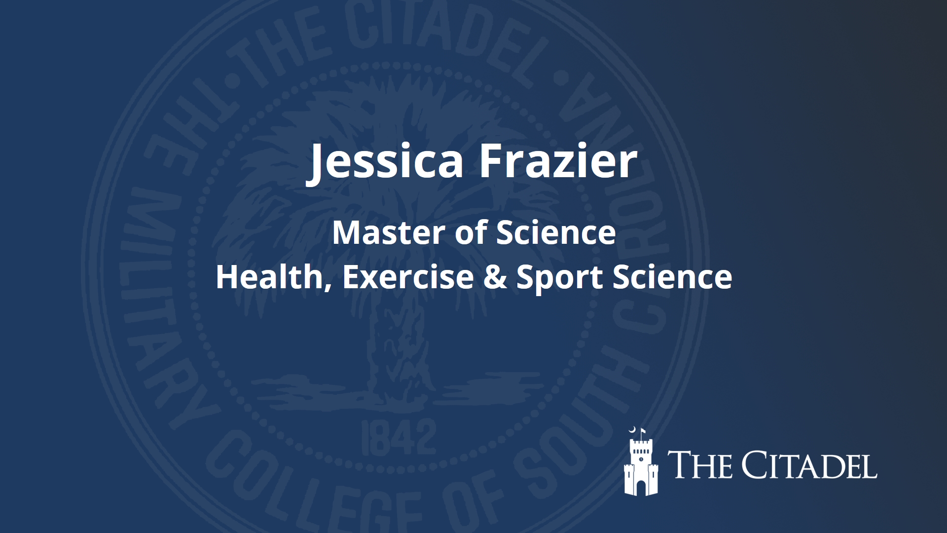 Jessica Frazier - The Citadel Commencement