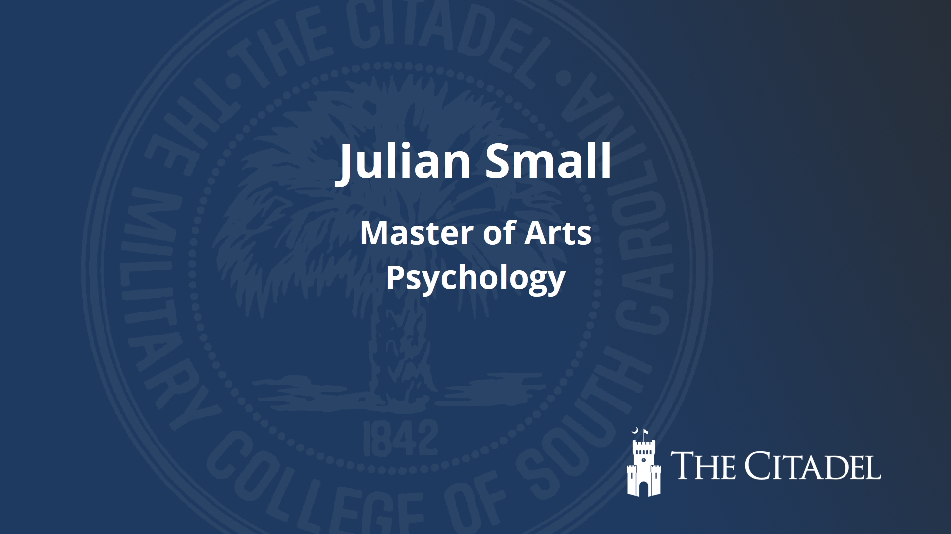 Julian Small - The Citadel Commencement