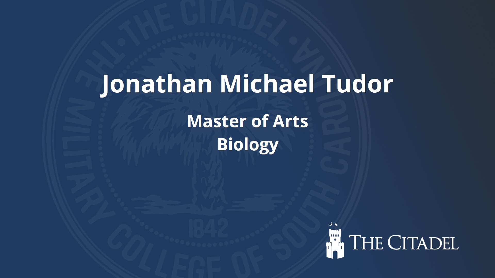 Jonathan Michael Tudor - The Citadel Commencement