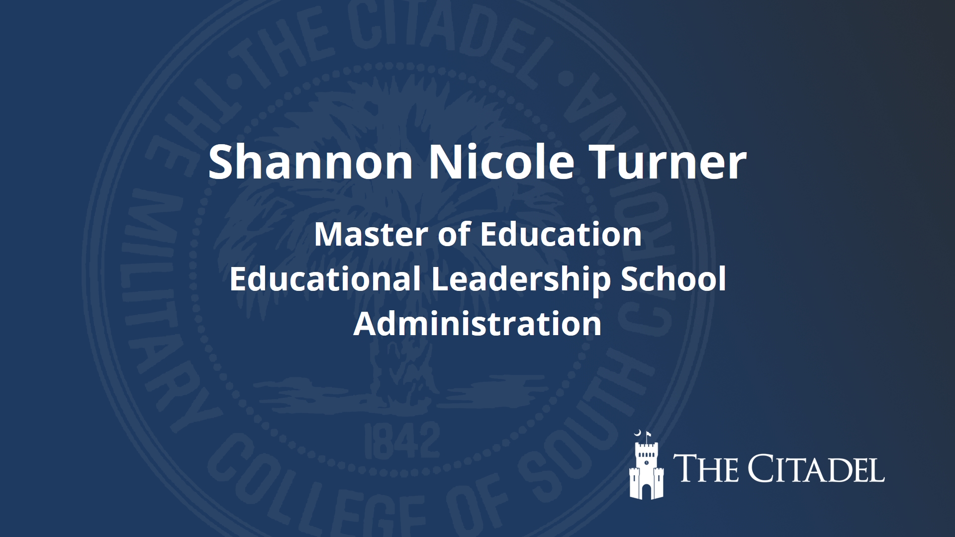 Shannon Nicole Turner - The Citadel Commencement